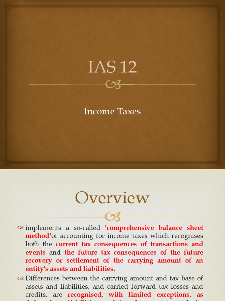Ias 12 | PDF | Deferred Tax | Taxes