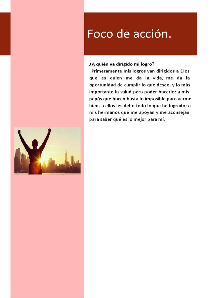 Foco de Acción en Proyecto de Vida | PDF | Relaciones personales ...