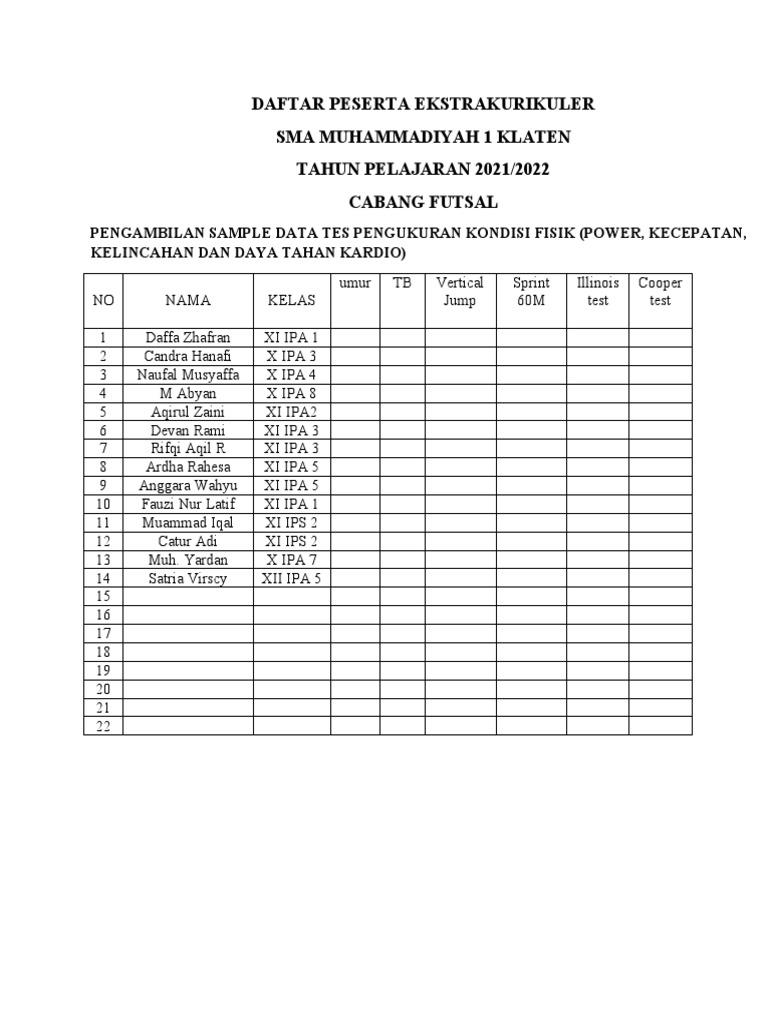 Form Pengambilan Data Penelitian | PDF