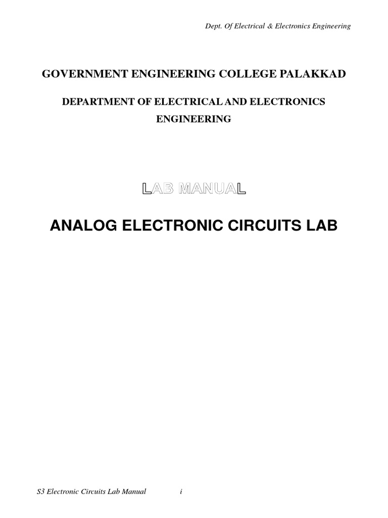 AEC Lab Manual - Complete | PDF | Rectifier | Amplifier