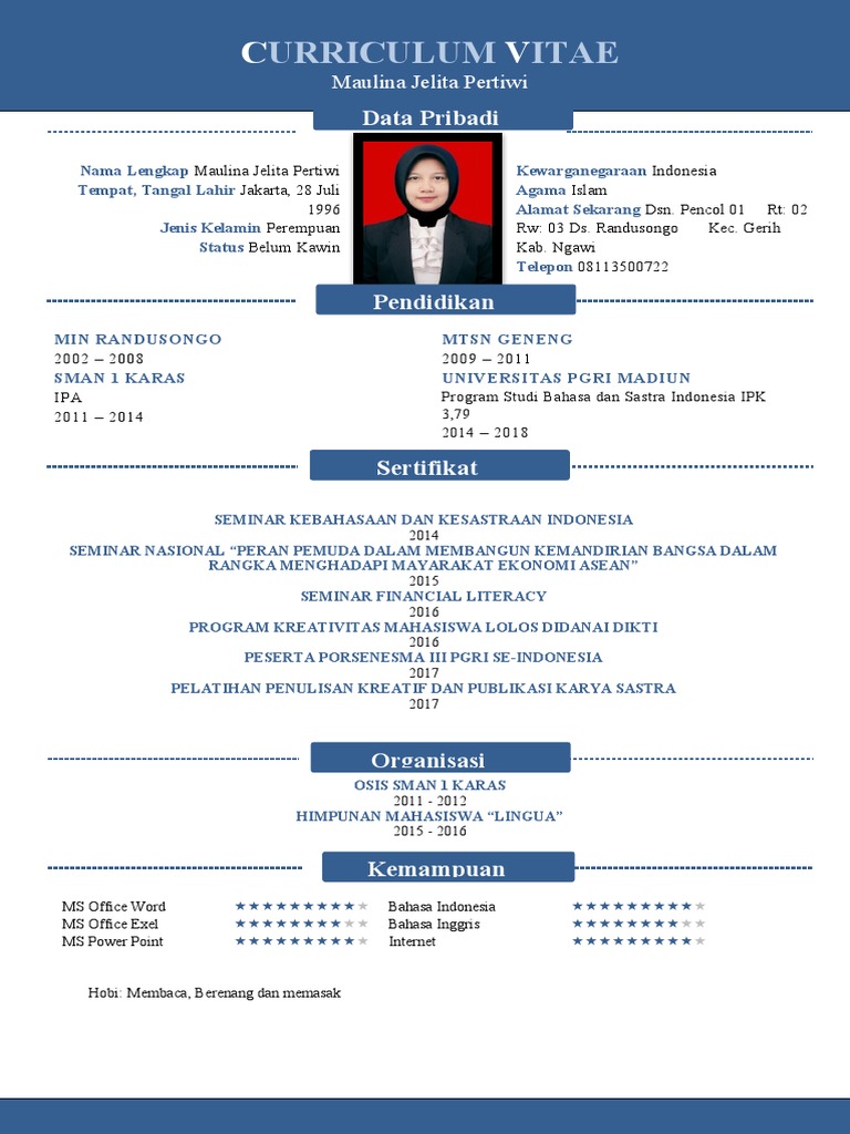 CV MAULINA (Autosaved) | PDF