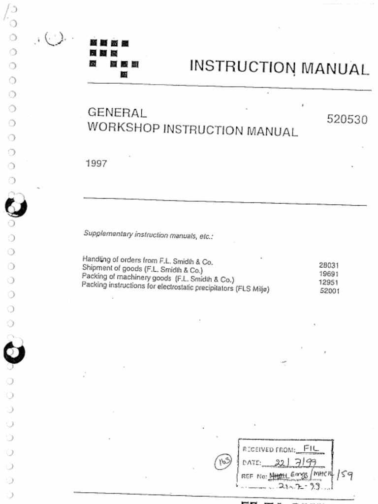 General Workshop Instruction Manual 520530 | PDF