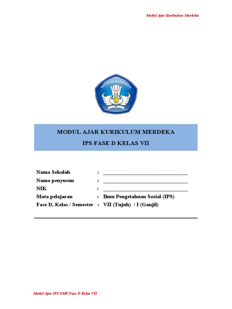 Contoh Modul Ajar Ips Kelas 7 | PDF