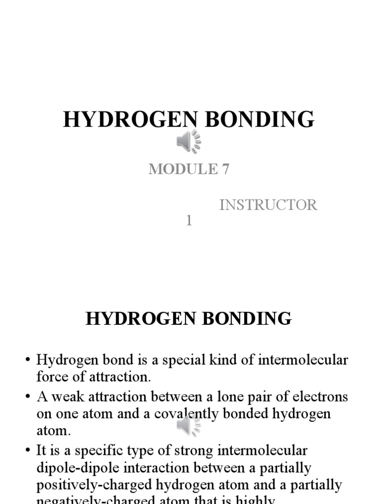 Chemical Bonding7 | PDF | Hydrogen Bond | Chemical Bond