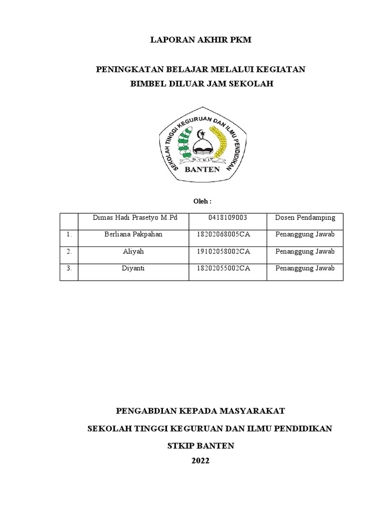 Laporan PKM Bimbel Kel 5 FIX | PDF