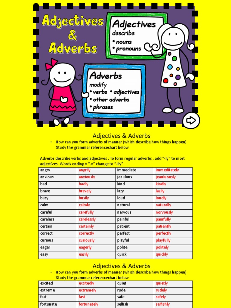 Adjectives and Adverbs | PDF | Adverb | Adjective