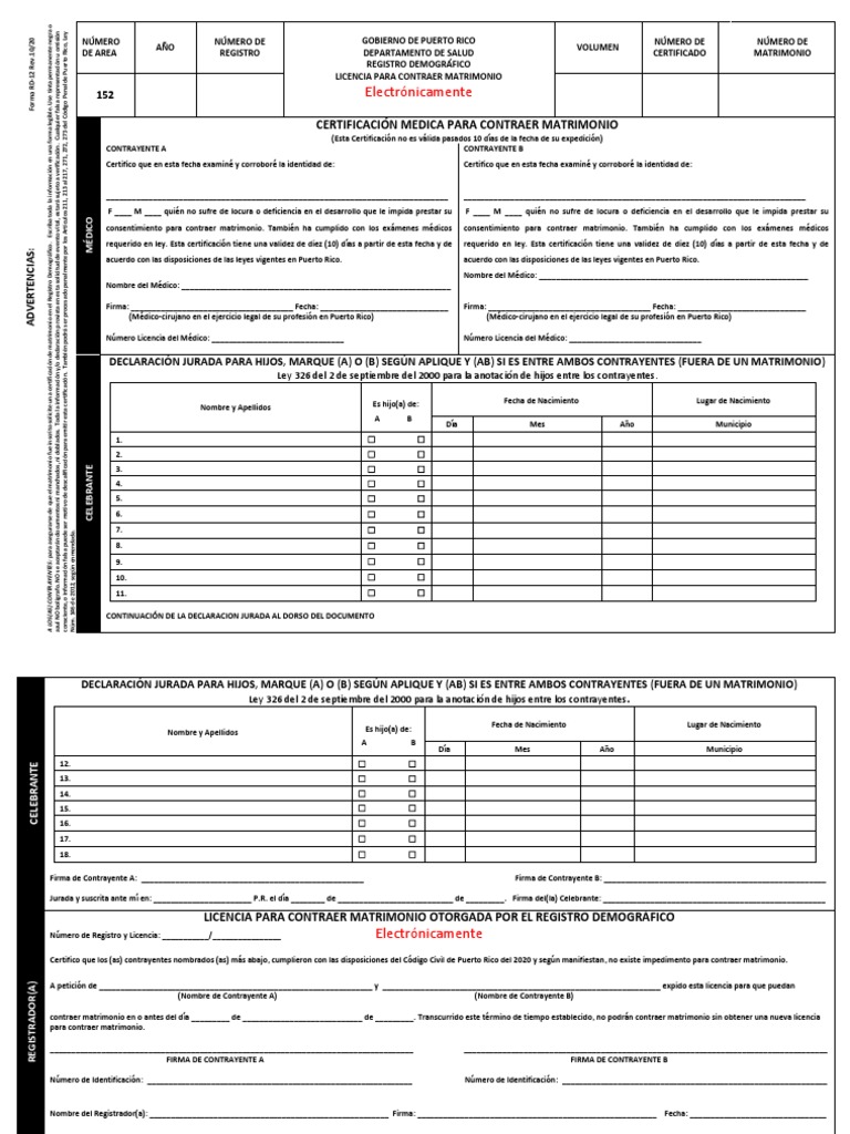 Formulario para Casamiento | PDF | Matrimonio