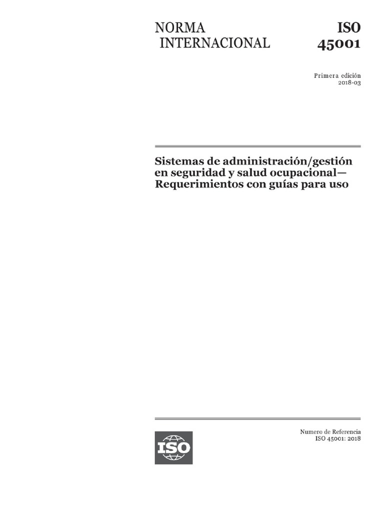 Norma ISO 45001 2018 Espanol | PDF