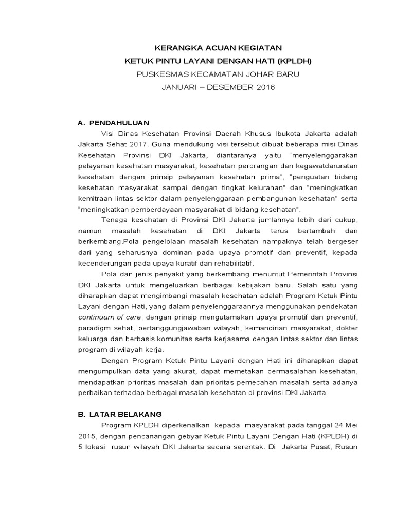 KAK PROGRAM KPLDH - Ready | PDF