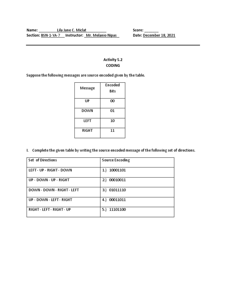 Activity Coding Pdf Code Computer Science