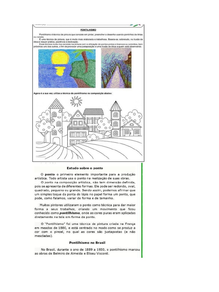 Atividade de Arte Pontilhismo | PDF
