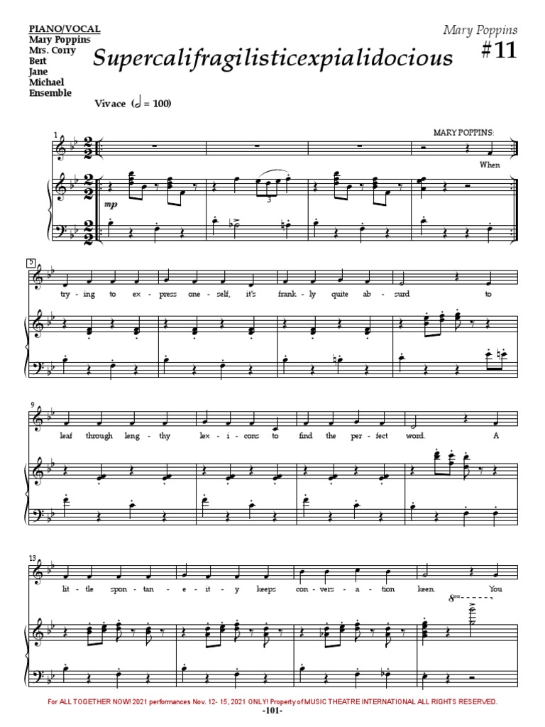 Supercali - Mary Poppins | PDF