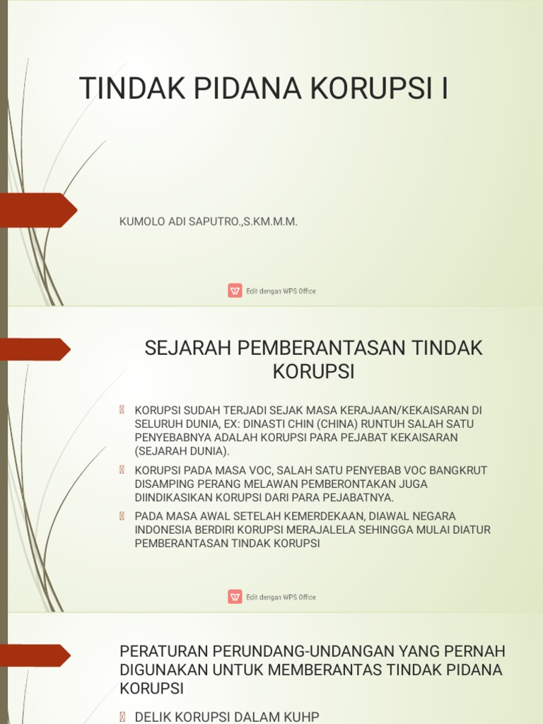 Tindak Pidana Korupsi | PDF