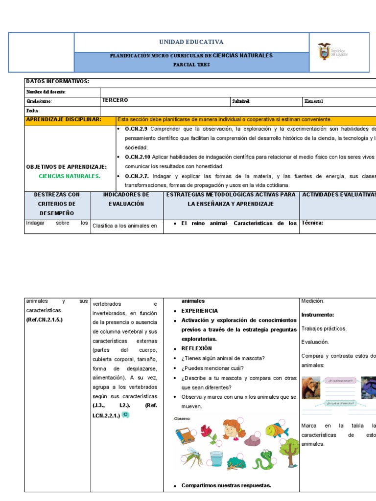 3ero - Micro P3 - CCNN - 2023 | PDF | Plantas | Aprendizaje