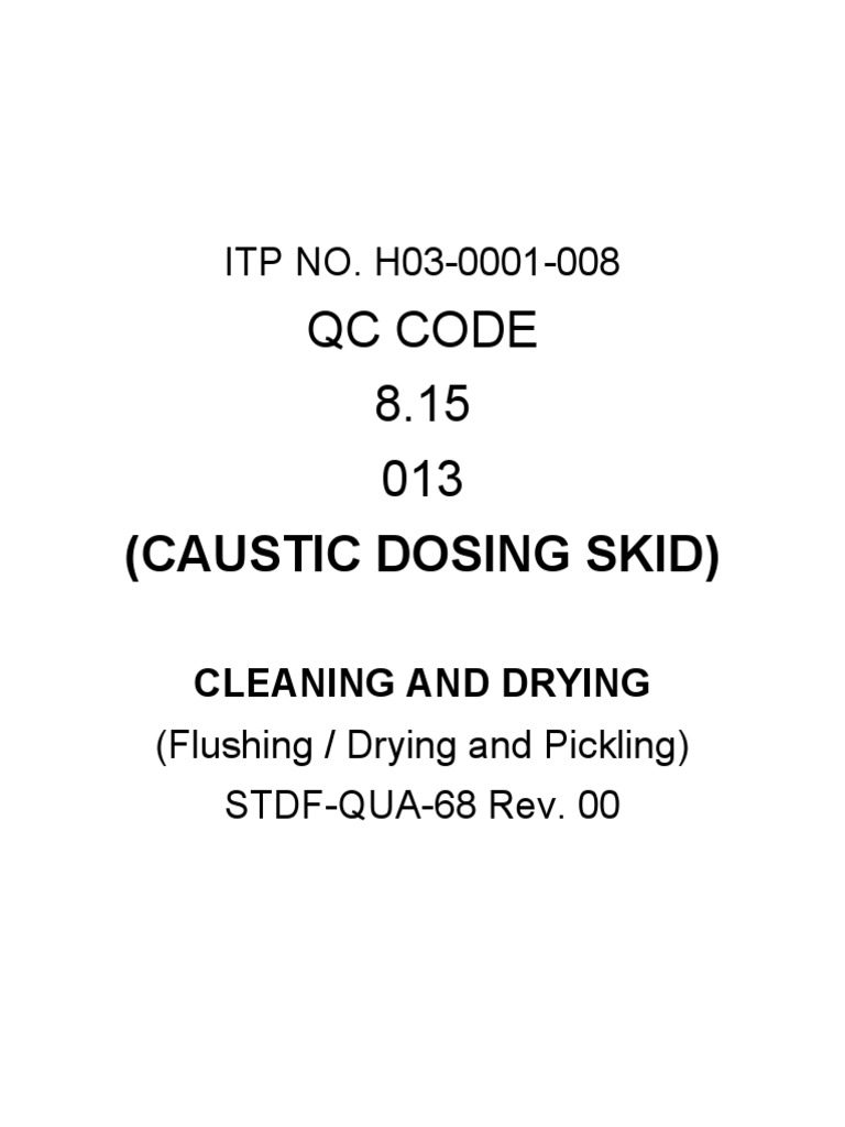 Caustic Dosing Skid Cleaning Guide | PDF | Technology & Engineering