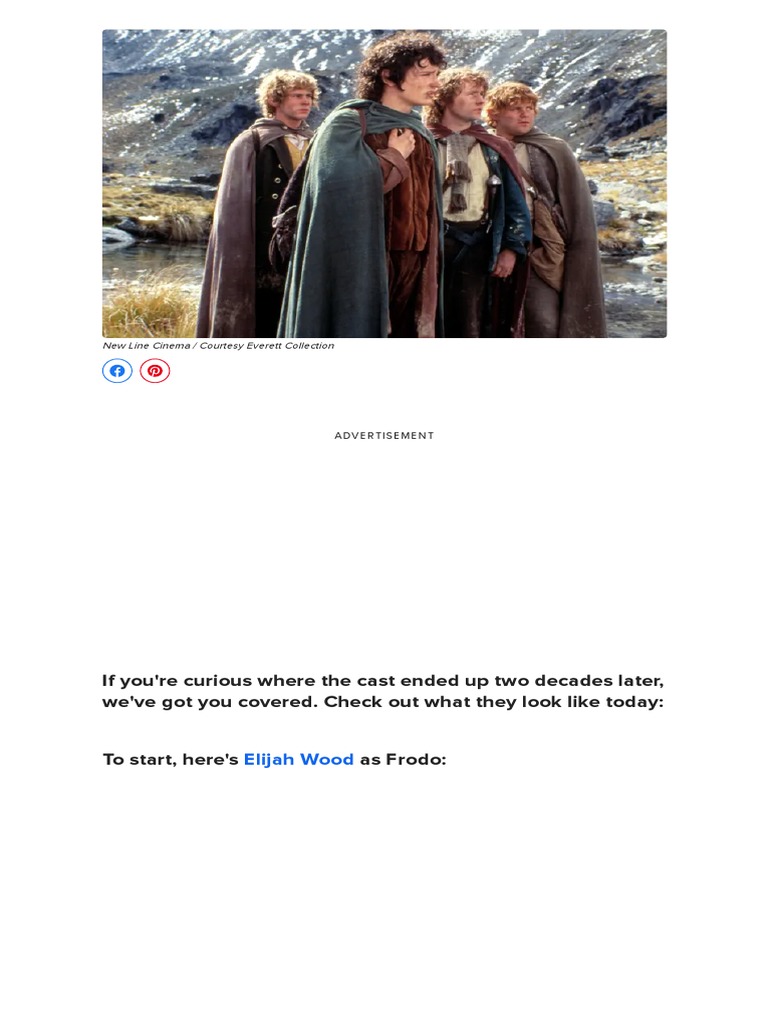 LOTR - The Fellowship of The Ring Cast 20 Years Later | PDF
