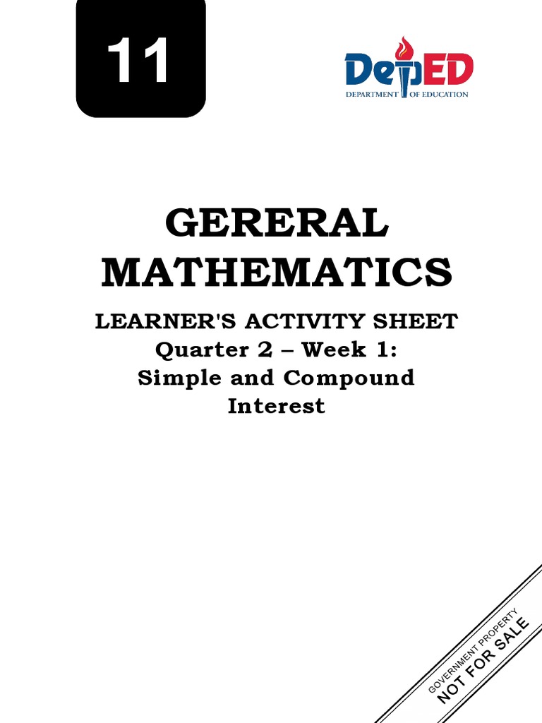 General Mathematics Module For Shs | PDF | Interest | Present Value