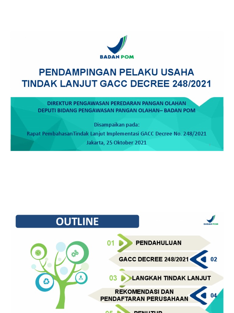 BPOM - Implementasi GACC Decree No. 248 - 2021 | PDF