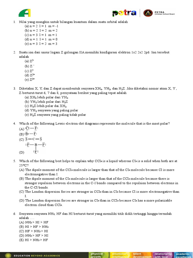 Bimbel 2 | PDF | Chemical Polarity | Chemical Bond