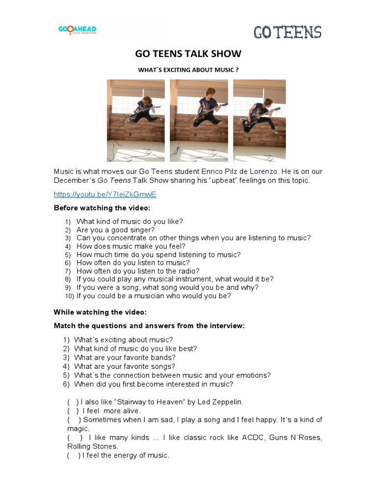 Go Teens Talk Show - Music | PDF