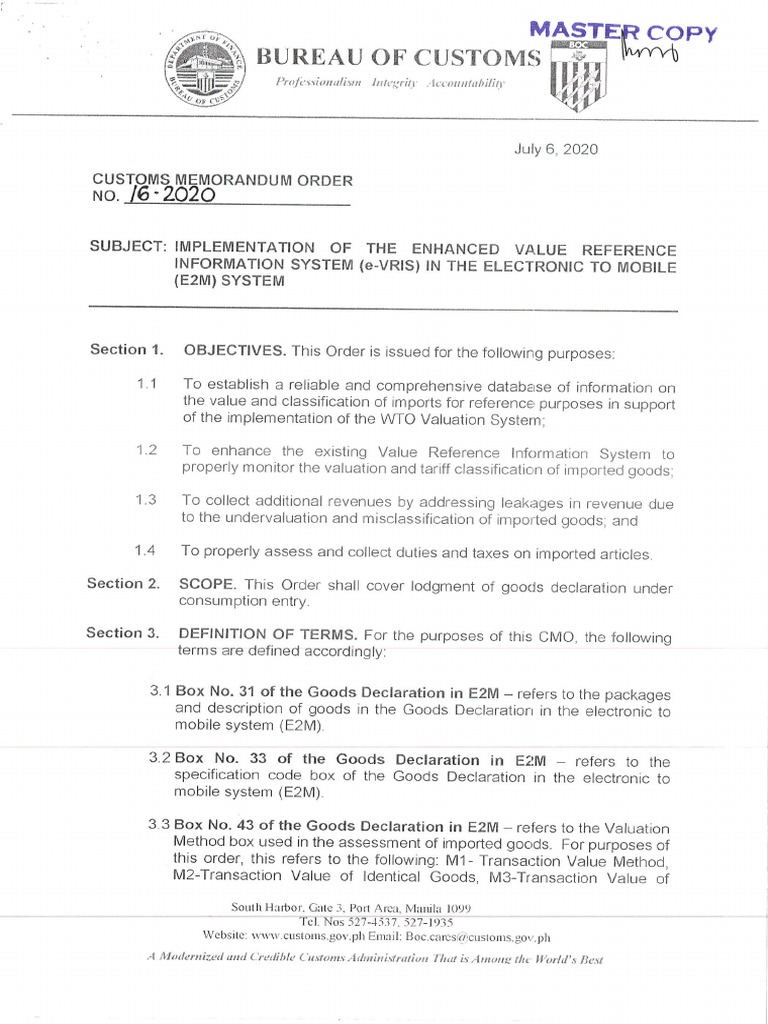 Cmo-16-2020-Implementation of The e-VRIS in The E2M System | PDF