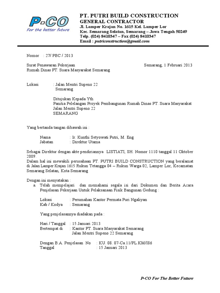 Surat Penawaran | PDF