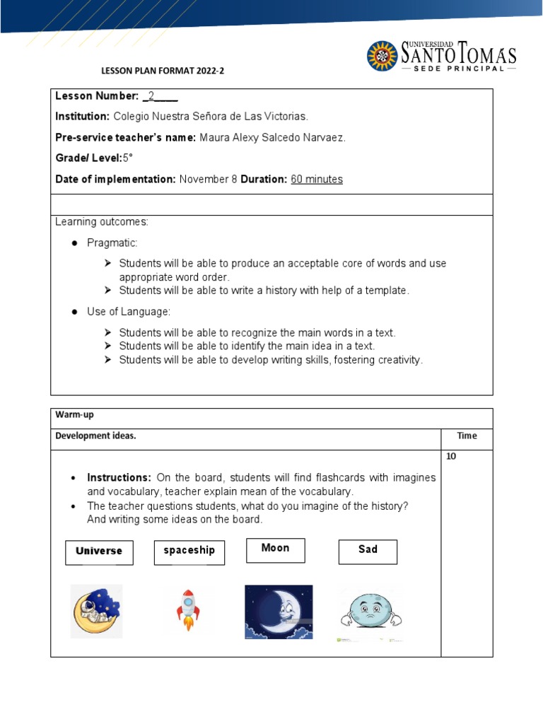 Lesson Plan For Writing | PDF | Lesson Plan | Vocabulary