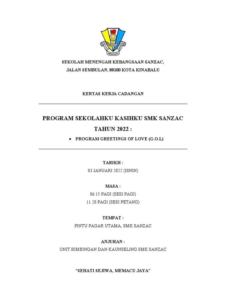 Program Greetings of Love SMK Sanzac | PDF | Kesehatan Holistik