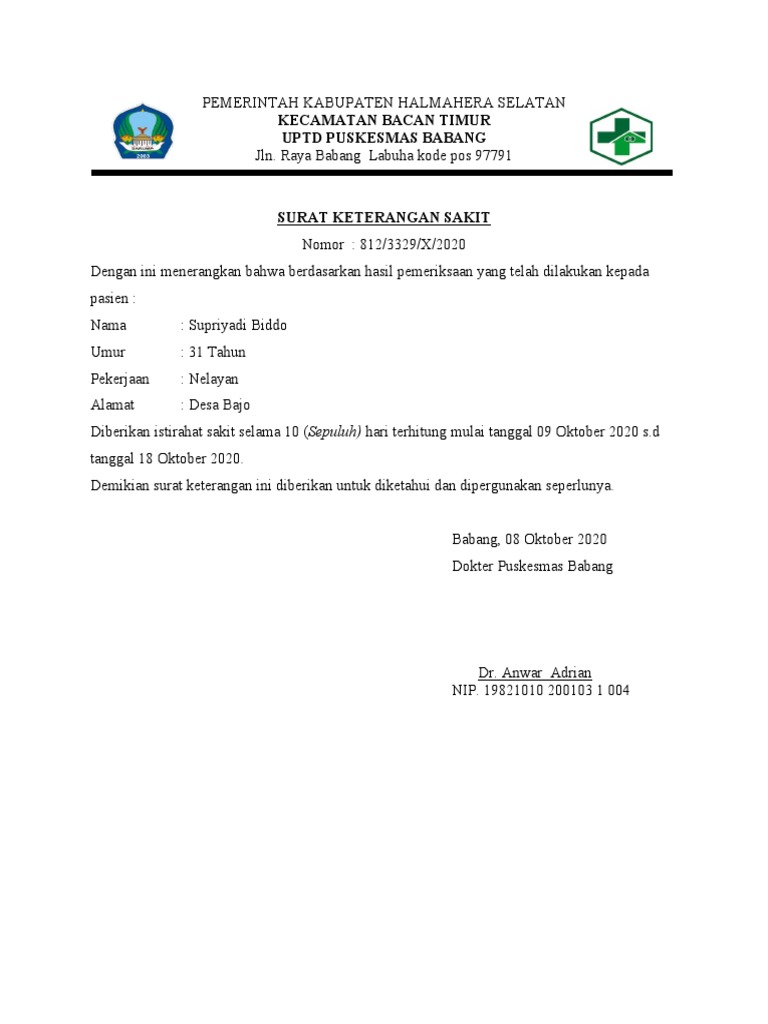 Surat Ket Sakit | PDF