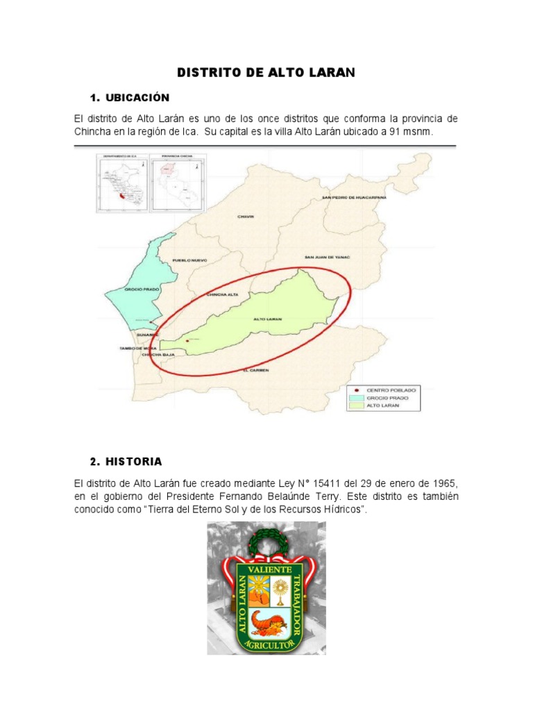 Atractivos y cultura de Alto Larán | PDF