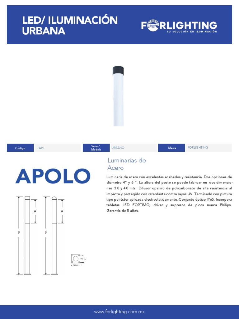 Apolo 4 6 Fortimo | PDF | Diodo emisor de luz | Ligero