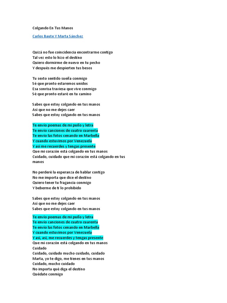 Colgando en Tus Manos | PDF