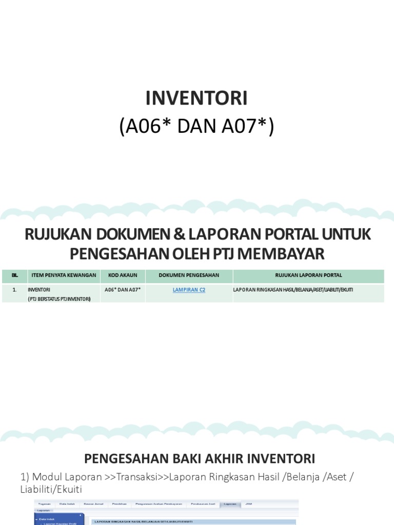 Tatacara Pengesahan Baki PTJ Penutupan Interim - Unit Aset | PDF
