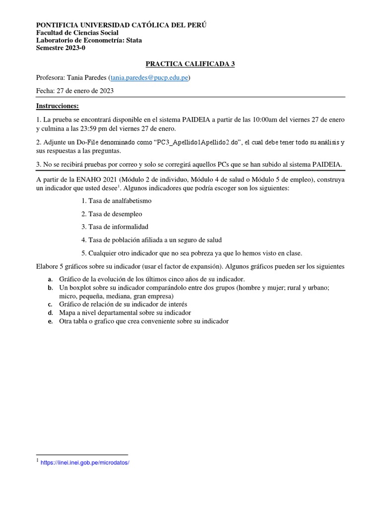 Práctica Calificada 3 | PDF