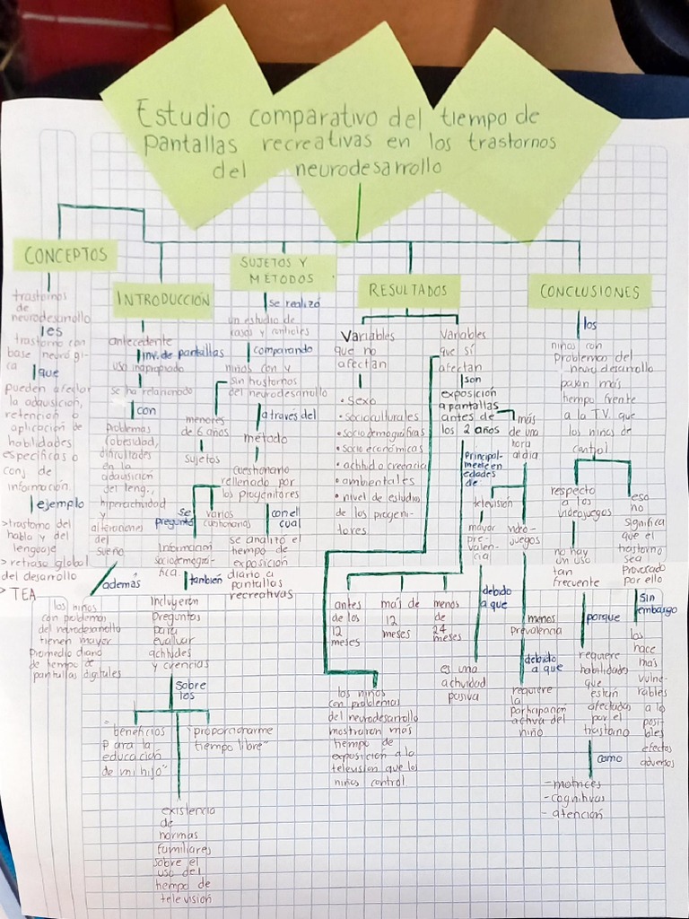 Mapa conceptual trastornos del neurodesarrollo y pantallas | PDF