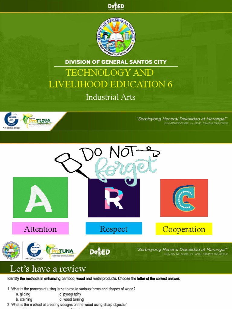 Cot3 Industrial Arts 1 Pdf Metals Crafts