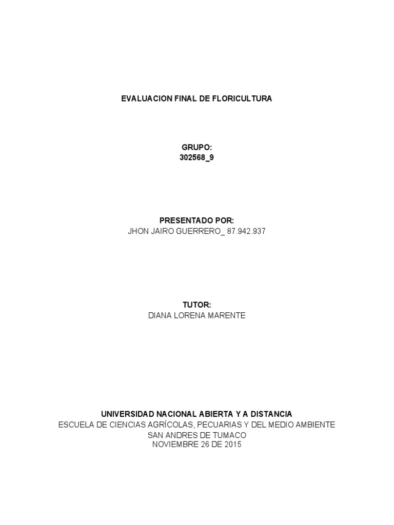 Evaluacion Final JHON GUERRERO | PDF | Riego | Fertilizante