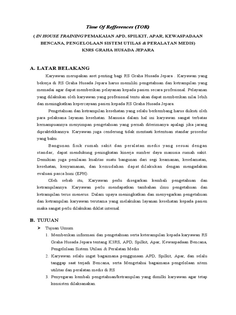 Tor Iht K3RS | PDF | Kesehatan Holistik