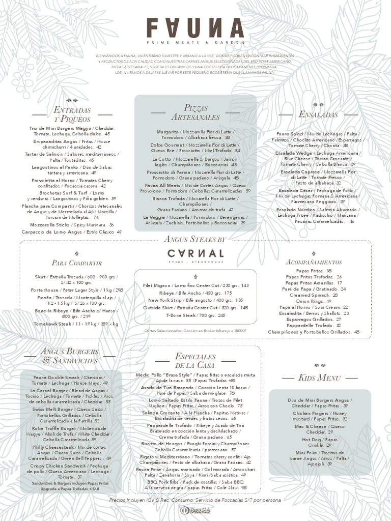 Carta Fauna Restaurante | PDF | filete | Parilla