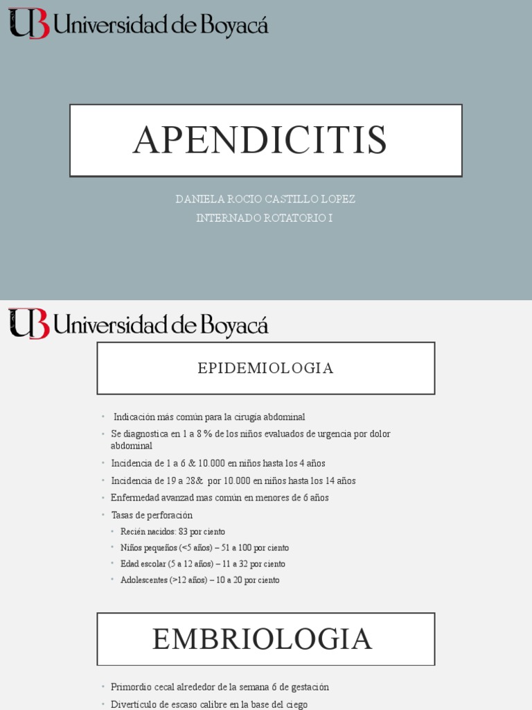 Apendicitis: Fisiopatología y Plastrón | PDF | Especialidades Medicas ...