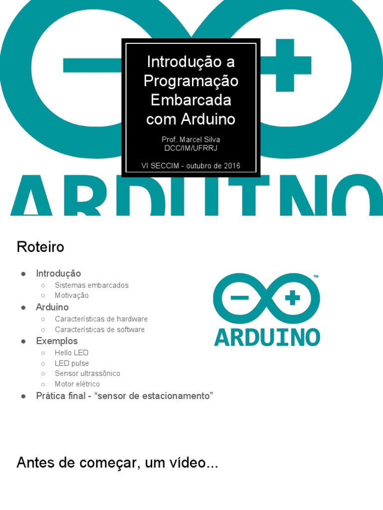 Introdução À Programação Embarcada Com Arduino Pdf Arduino Programas