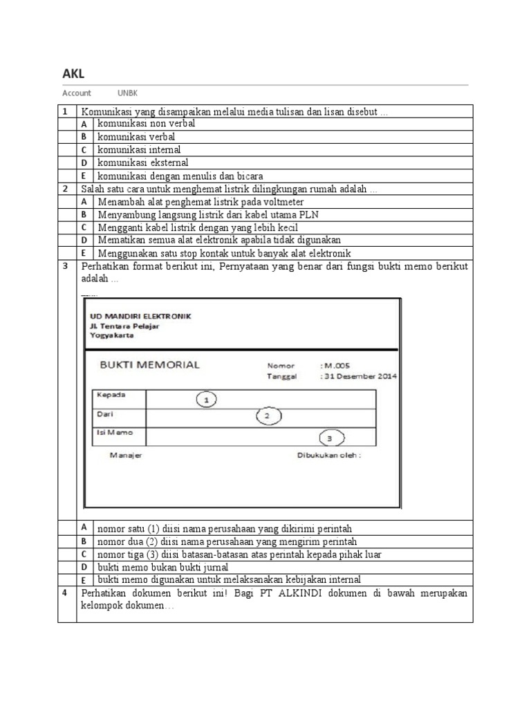 Template Soal - Master - AKL | PDF