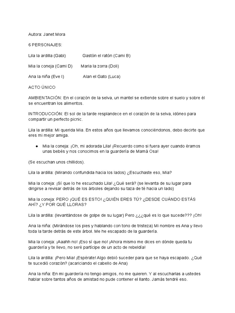 Obra de Teatro - Una Tarde en La Selva | PDF