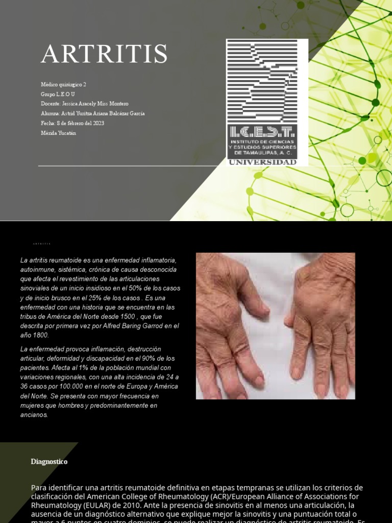 Artriris | PDF | Artritis Reumatoide | Causas de la muerte