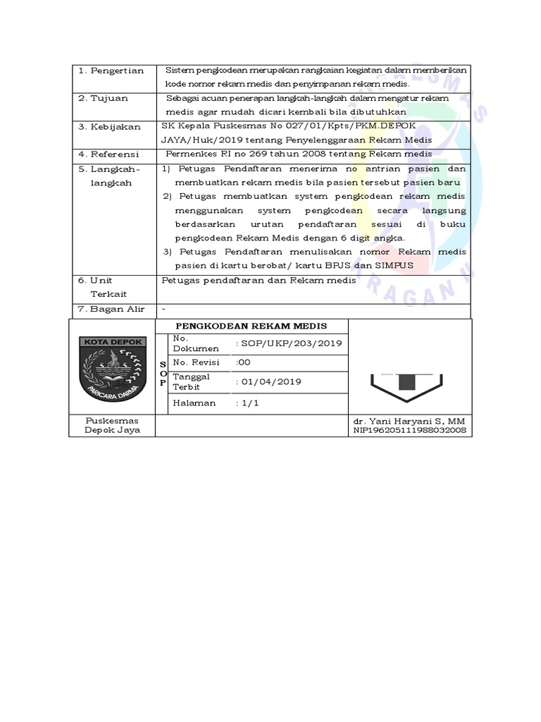Sop Pengkodean RM | PDF