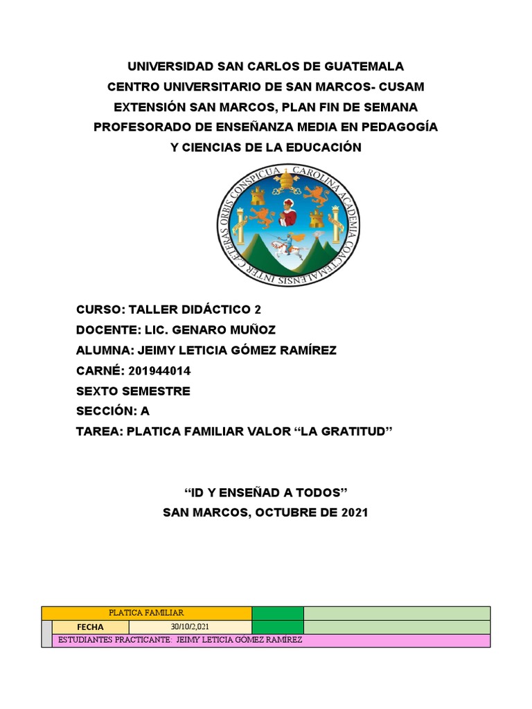 Modelo Plan Platica Familiar | PDF | Maestros | Teoría de la educación
