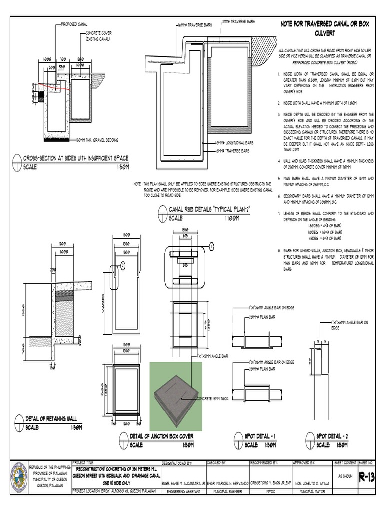 Typical Plan of Canal | PDF | Structural Engineering | Building Engineering