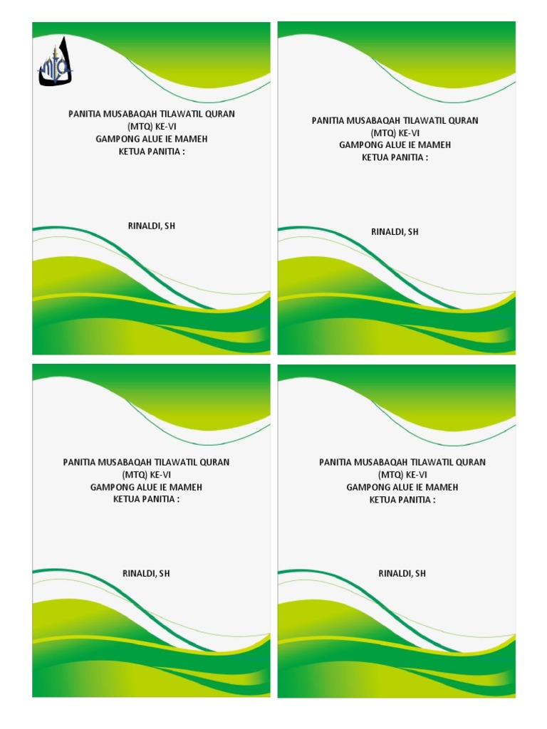 Bed Nama Panitia | PDF