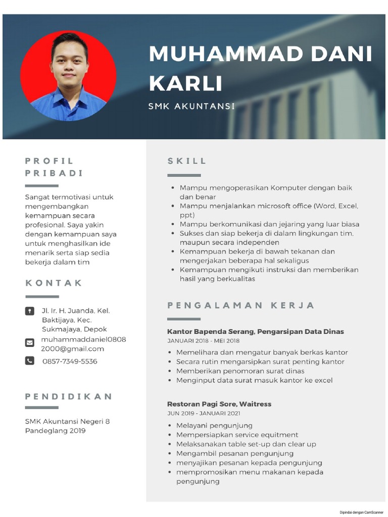 CV Muhamad Dani Karli | PDF