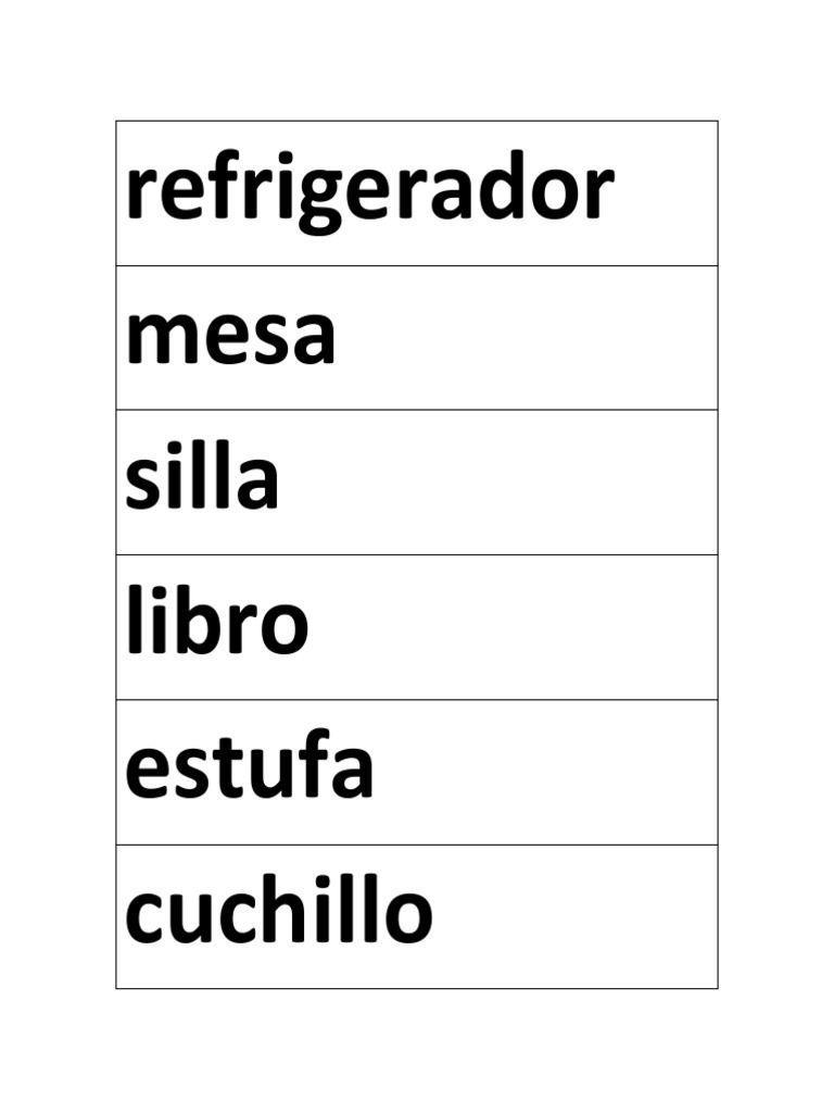 Palabras para Pegar en Casa | PDF